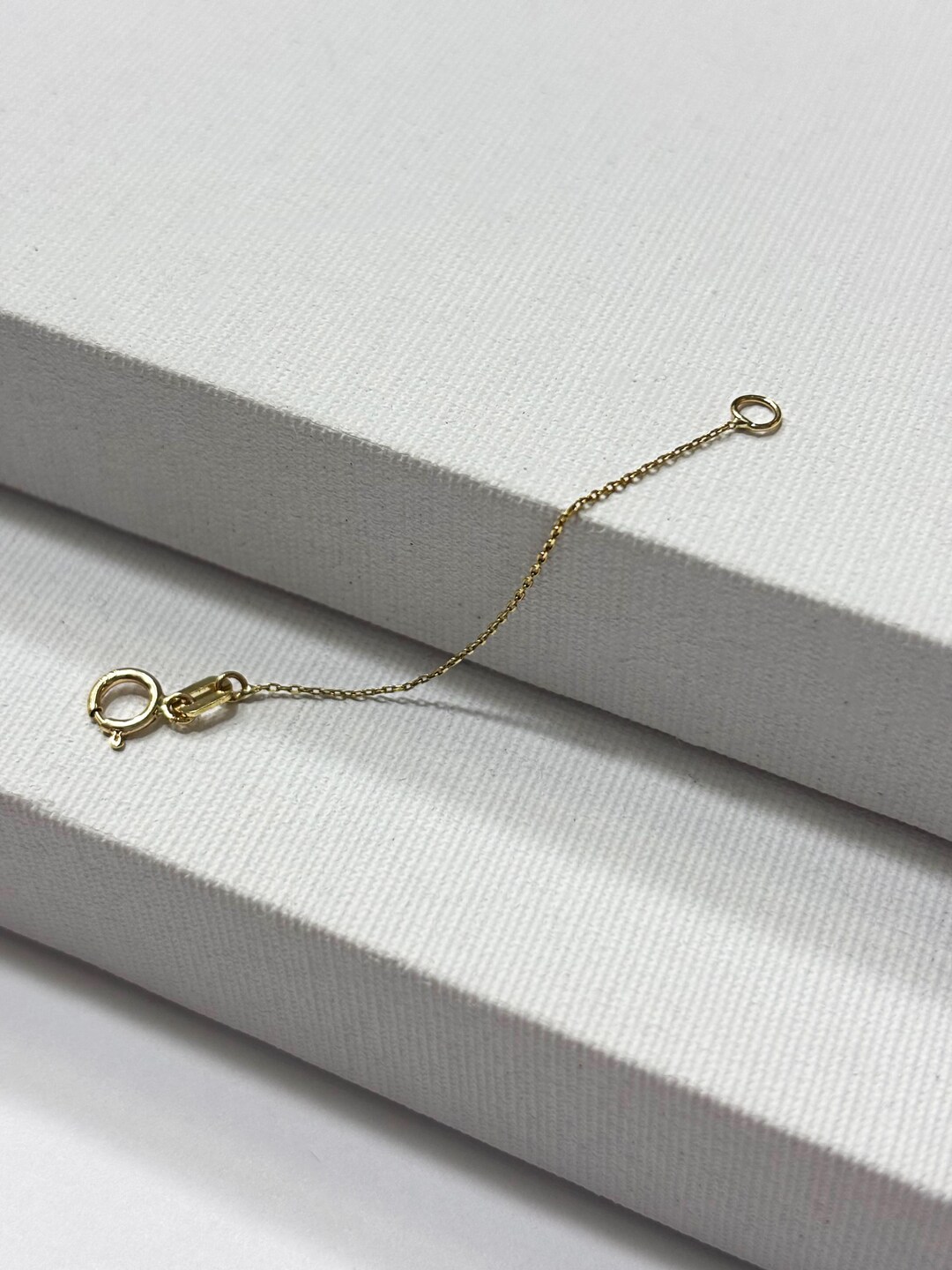 14k Solid Gold Chain Extender: Removable Necklace Bracelet Link - Etsy