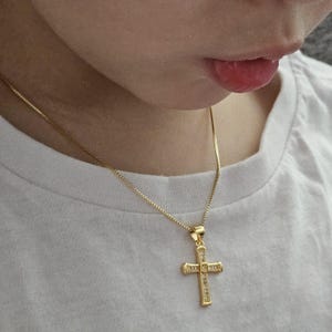 18K Gold Filled Children's Cross Necklace: Dainty Baptism Gift - Etsy