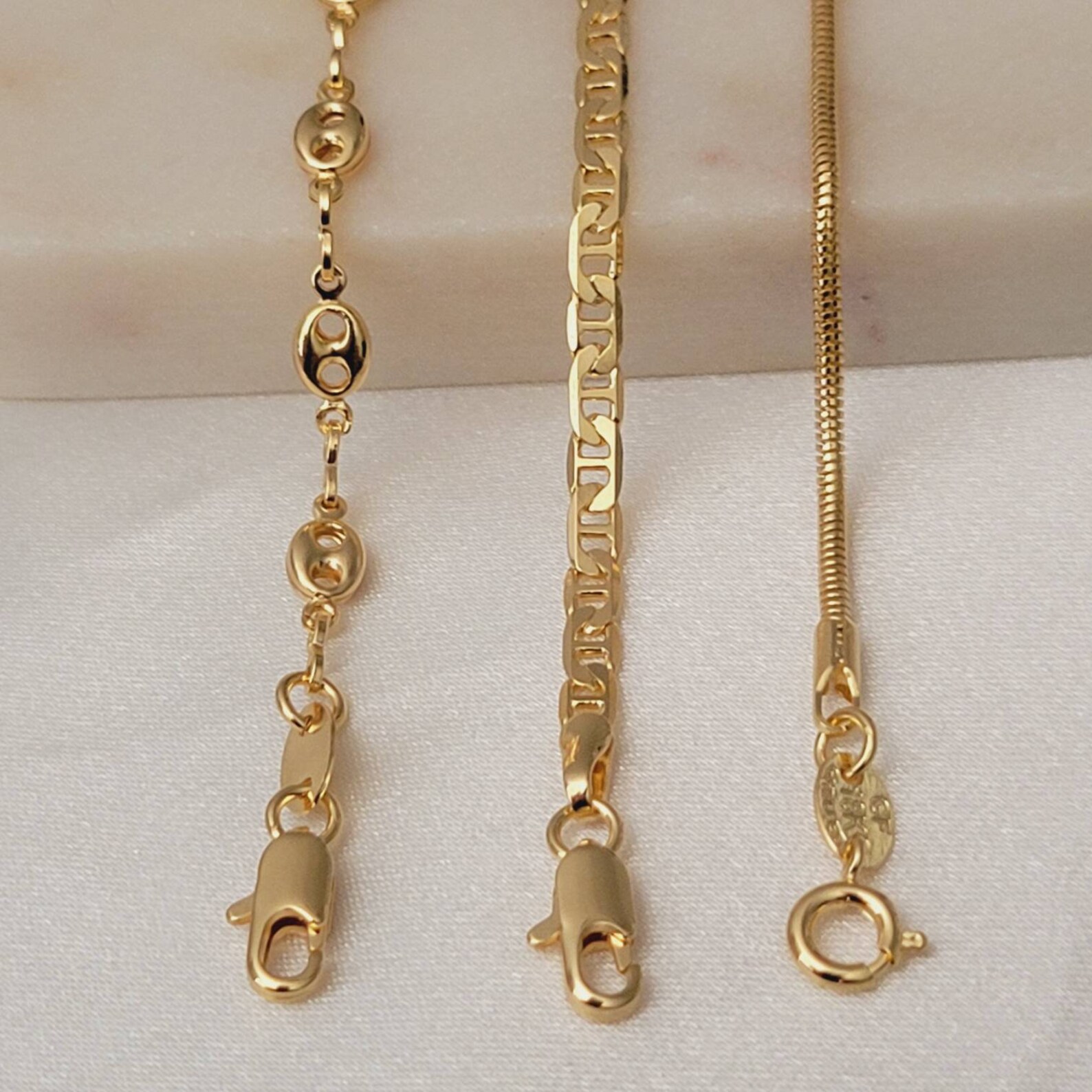Layered Gold Bracelet Dainty Simple Bracelet 18k Gold Filled - Etsy