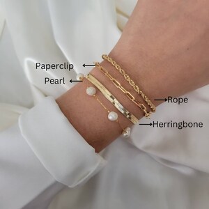 18K Gold Filled Stack Bracelet Set Hypoallergenic Layering Bracelet ...