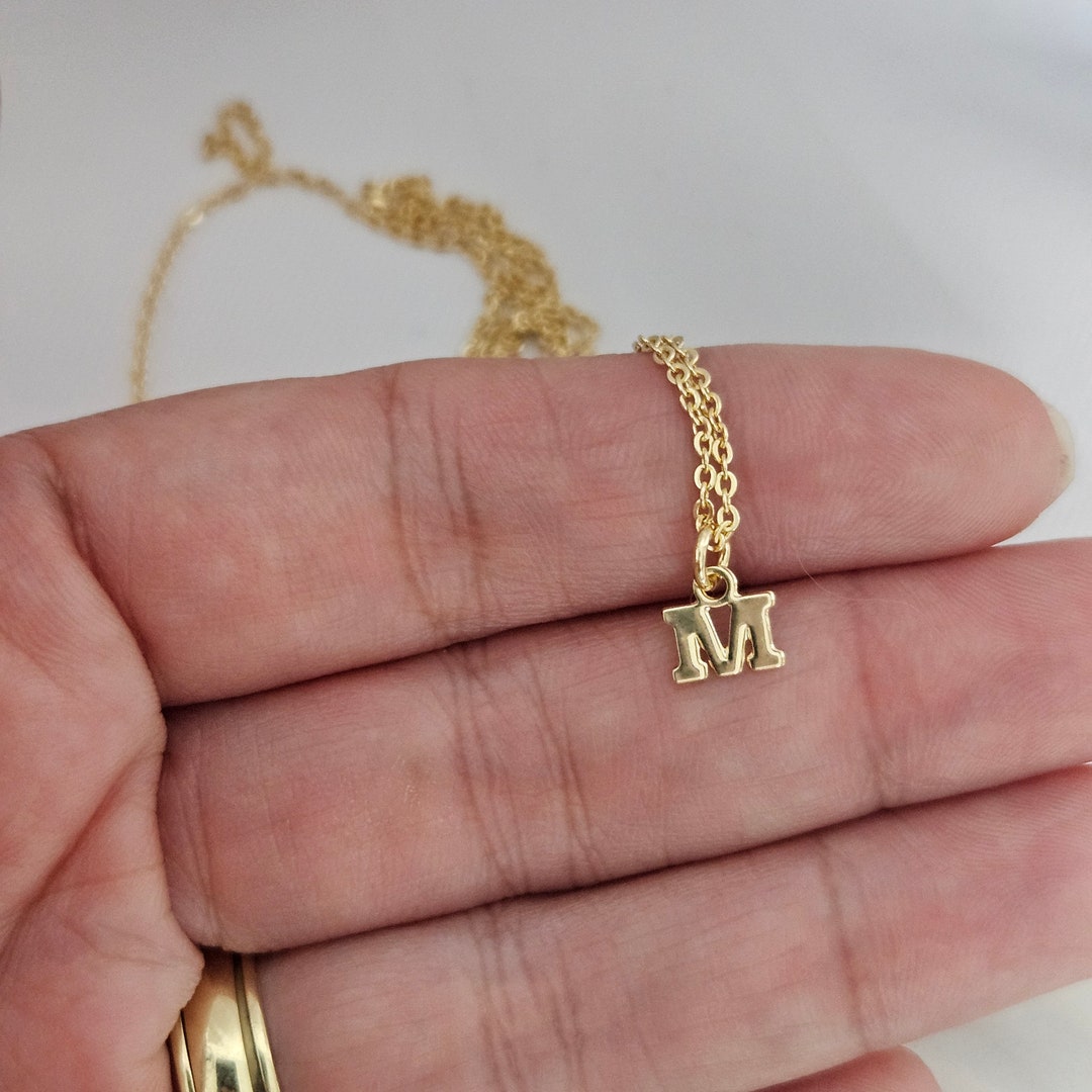 Engraved Initial Children's Gold Cross Necklace Gold Kids Dainty Cross ...