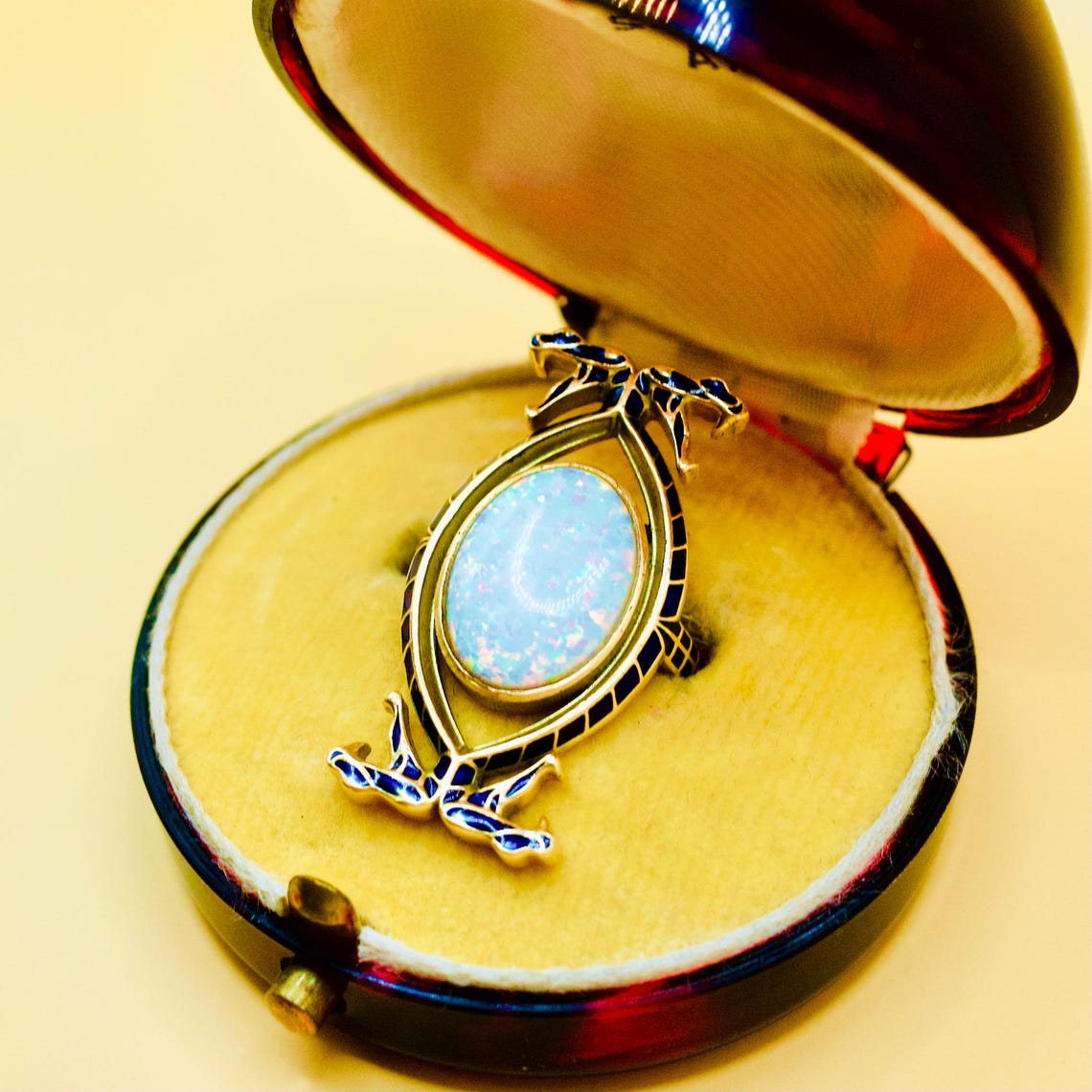 Incredible Vintage 18ct Gold Opal Snake Statement Ring, Enamel Detail ...