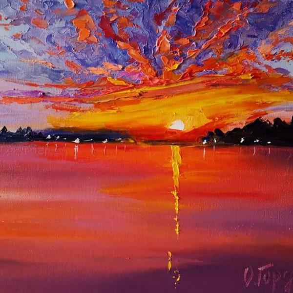 Sunset Oil Painting - Etsy