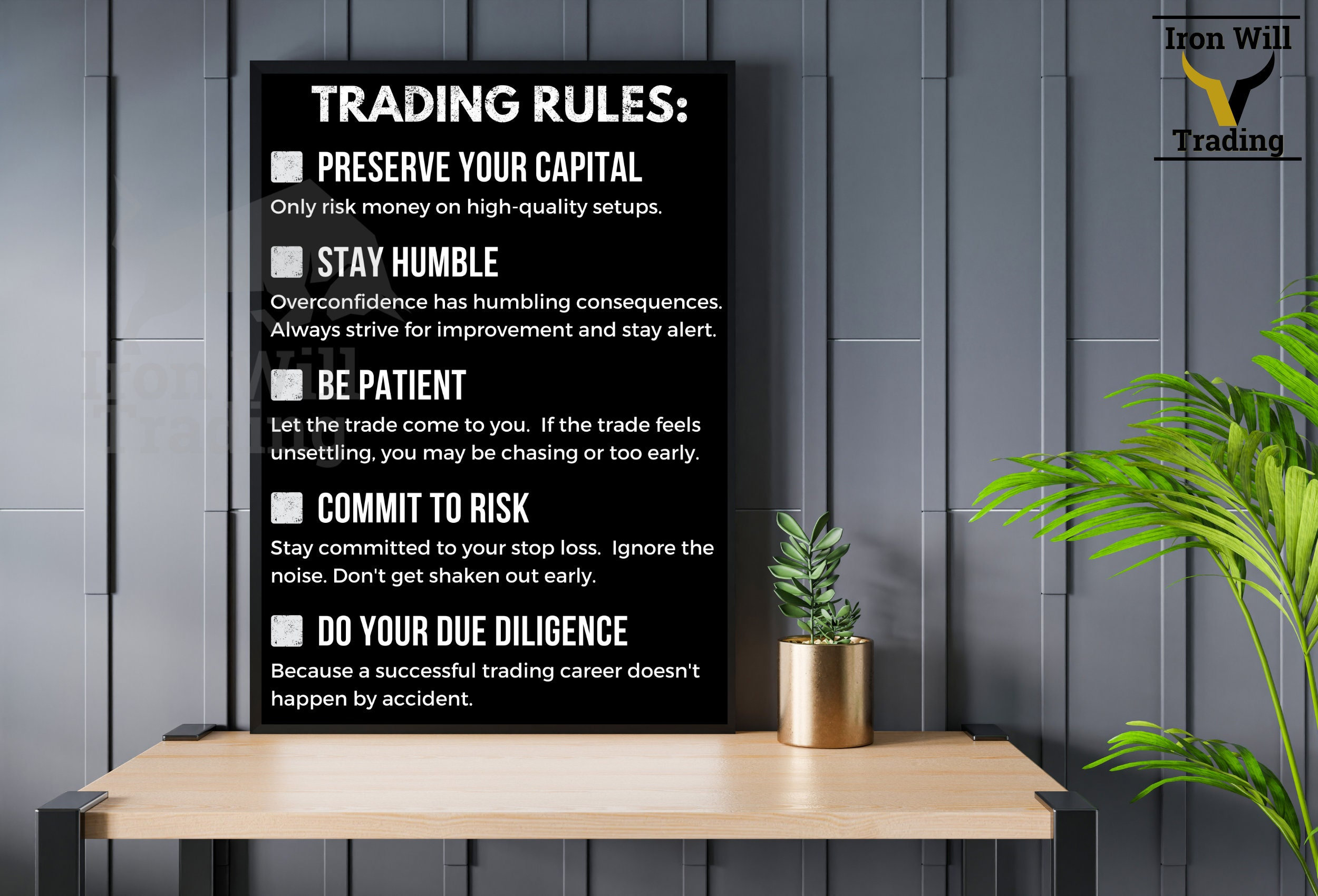 Trading Rules for Success Poster Day Trading Swing Trading Stock Market ...