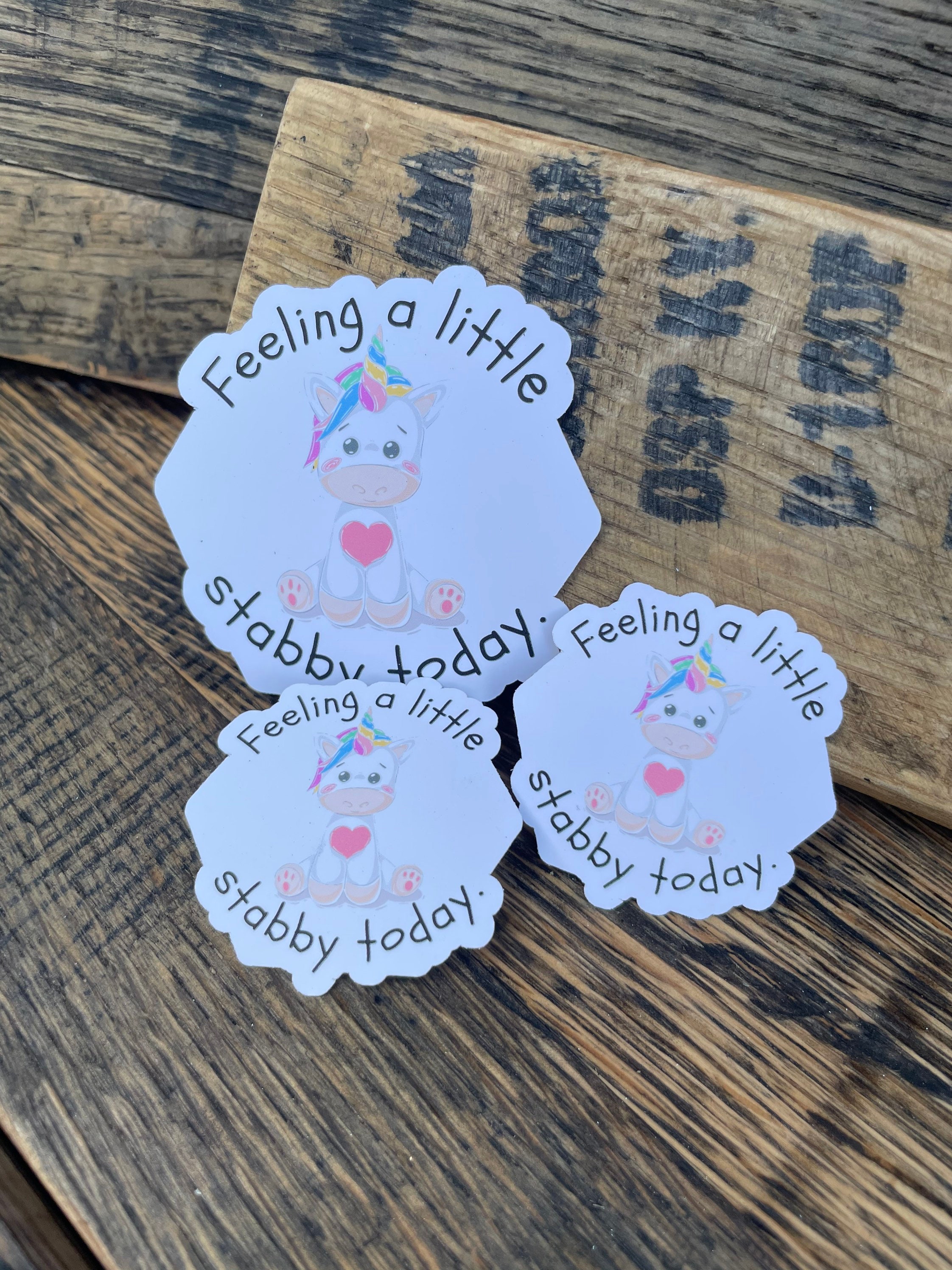 Feeling a little stabby today Unicorn sticker | Etsy