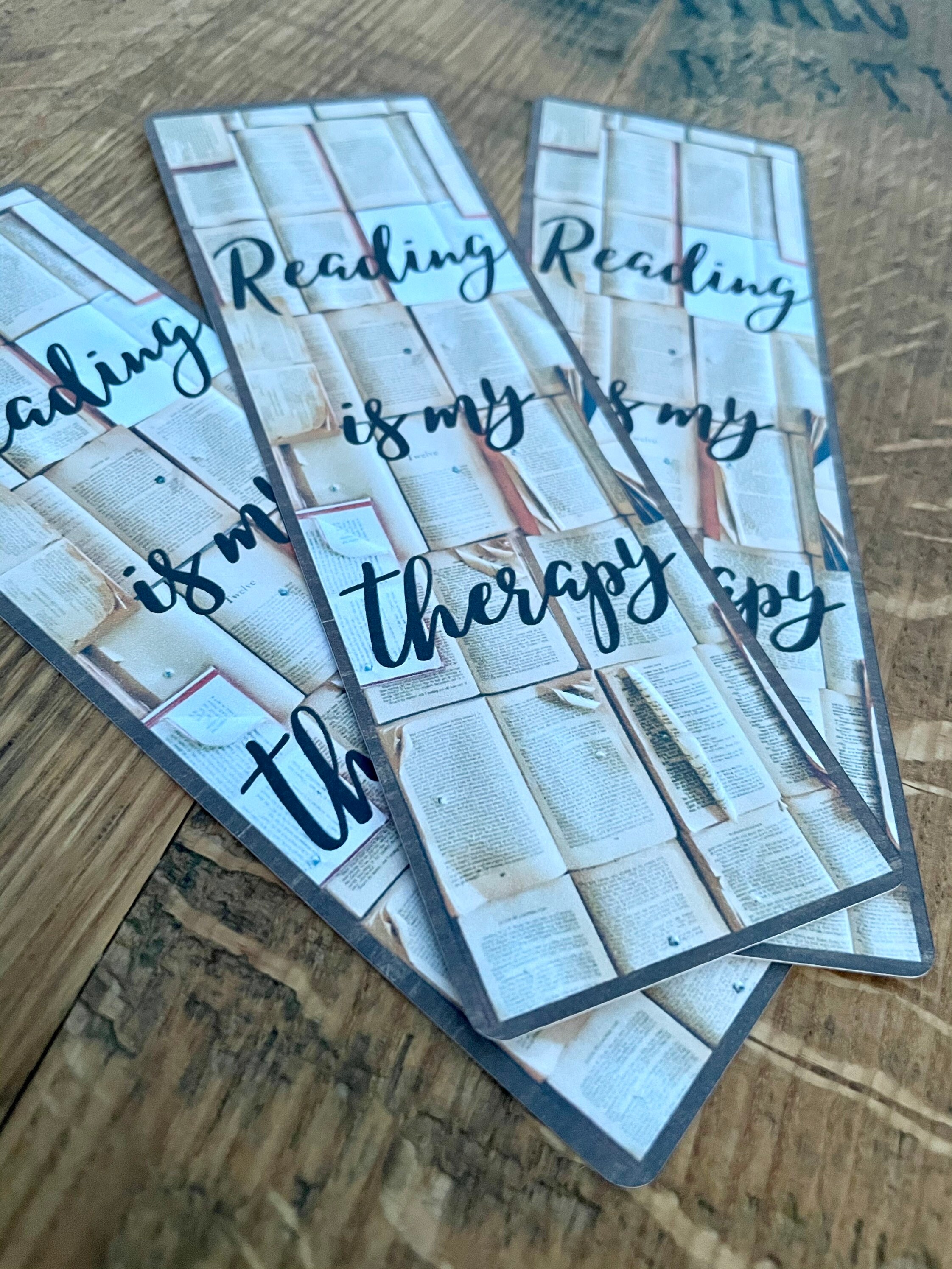 Reading is My Therapy Bookmark - Etsy UK
