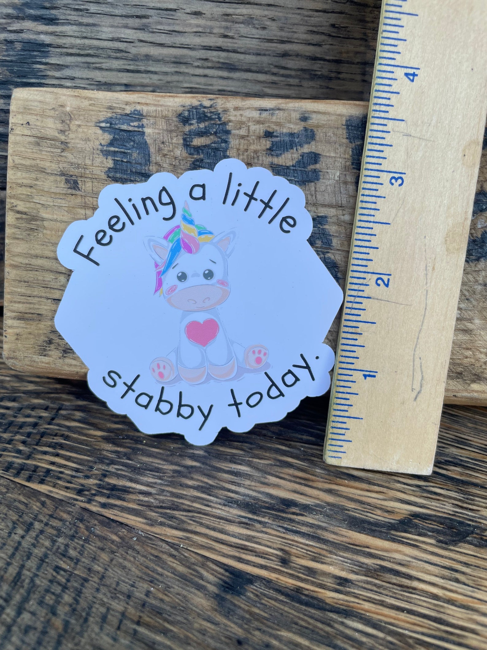 Feeling a Little Stabby Today Unicorn Sticker - Etsy