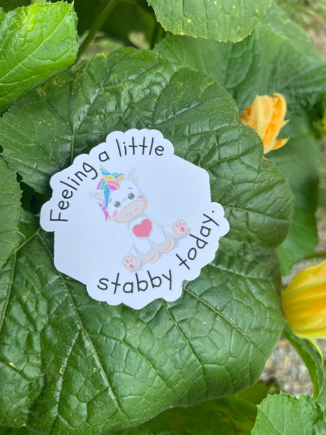 Feeling a Little Stabby Today Unicorn Sticker - Etsy