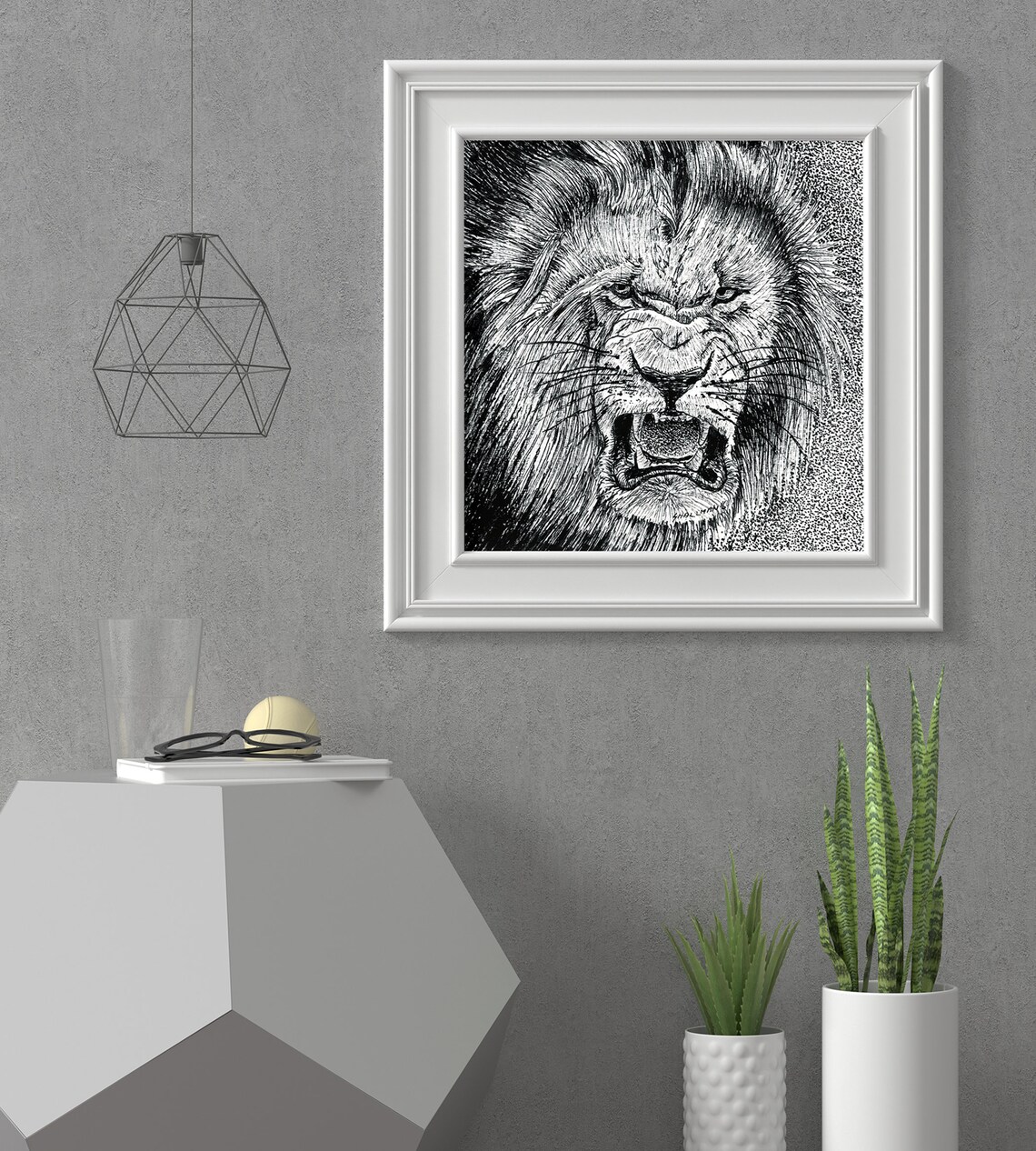 Pen and Ink Lion Art Print Leo Horoscope Zodiac Art Print - Etsy