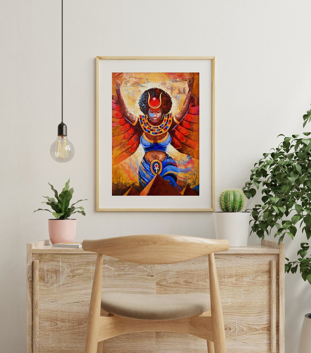 Maat Painting Print, Egyptian Goddess, African American Art Print ...