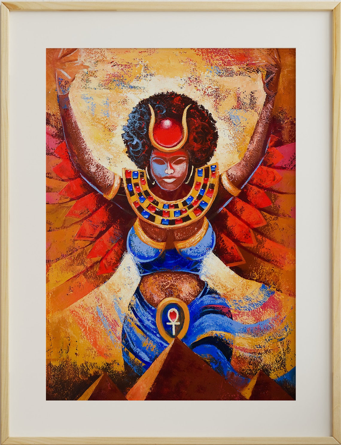 Maat Painting Print, Egyptian Goddess, African American Art Print ...