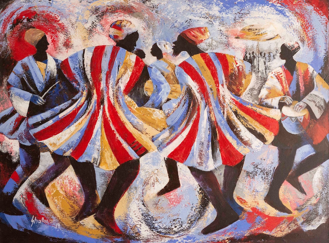 African Cultural Tribal Dance Painting on Canvas - Etsy