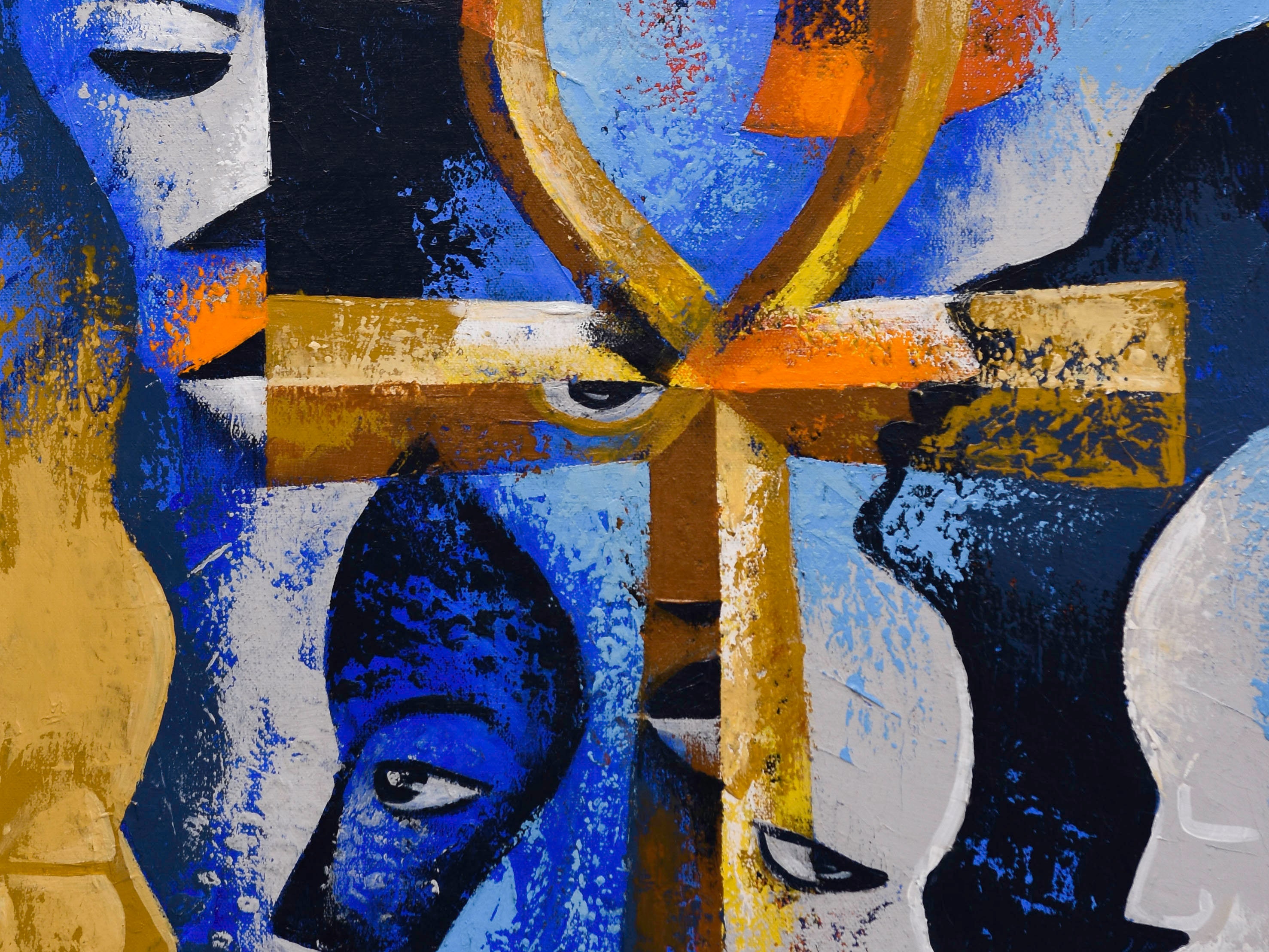 Ankh Artwork Painting, African Egyptian Artwork. Original Canvas ...