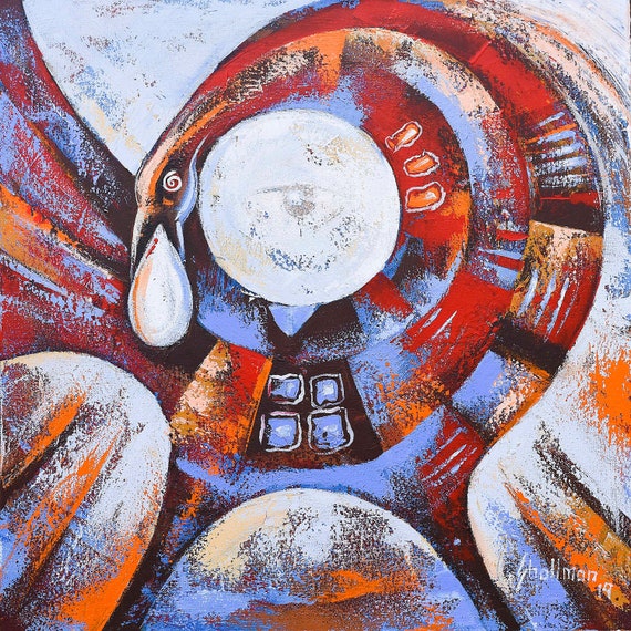 Sankofa Symbol African Ghanaian Bird Painting - Etsy