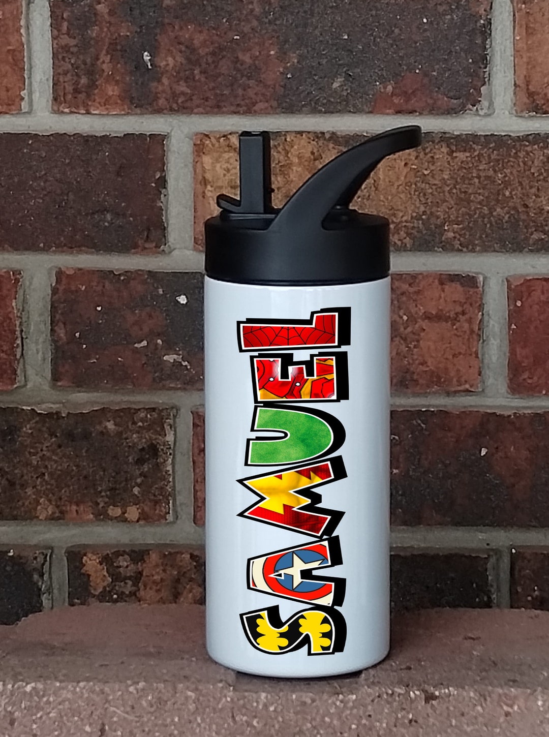 Personalized Super Hero Water Bottle Kids Water Bottle - Etsy