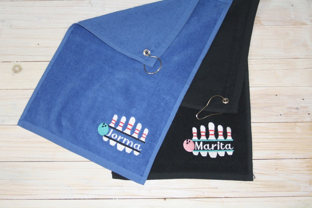 Bowling Towel, Custom Monogrammed Hand Towel, Personalized Monogrammed ...
