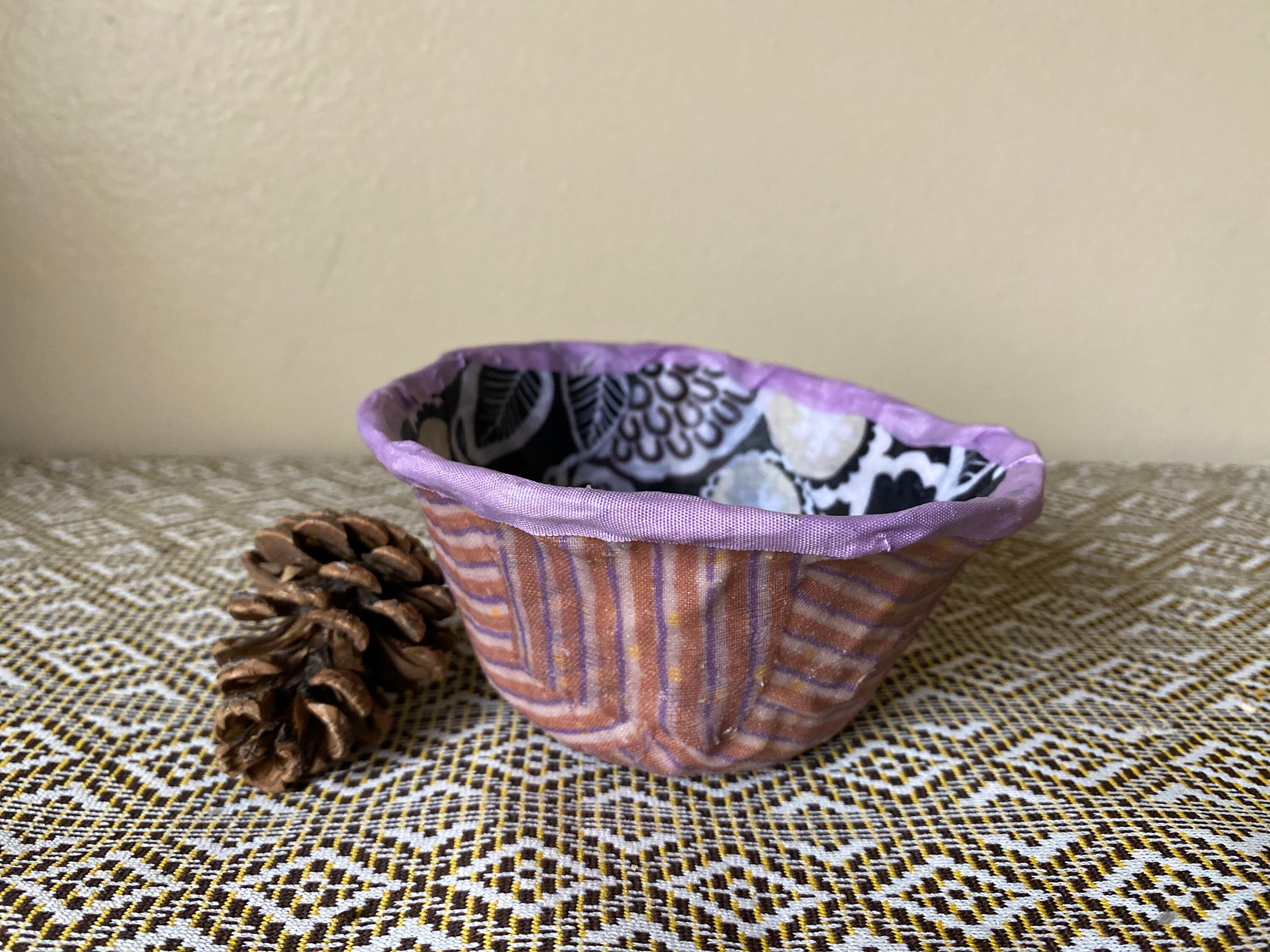 Upcycled Fabric Mache Trinket Bowl - Etsy
