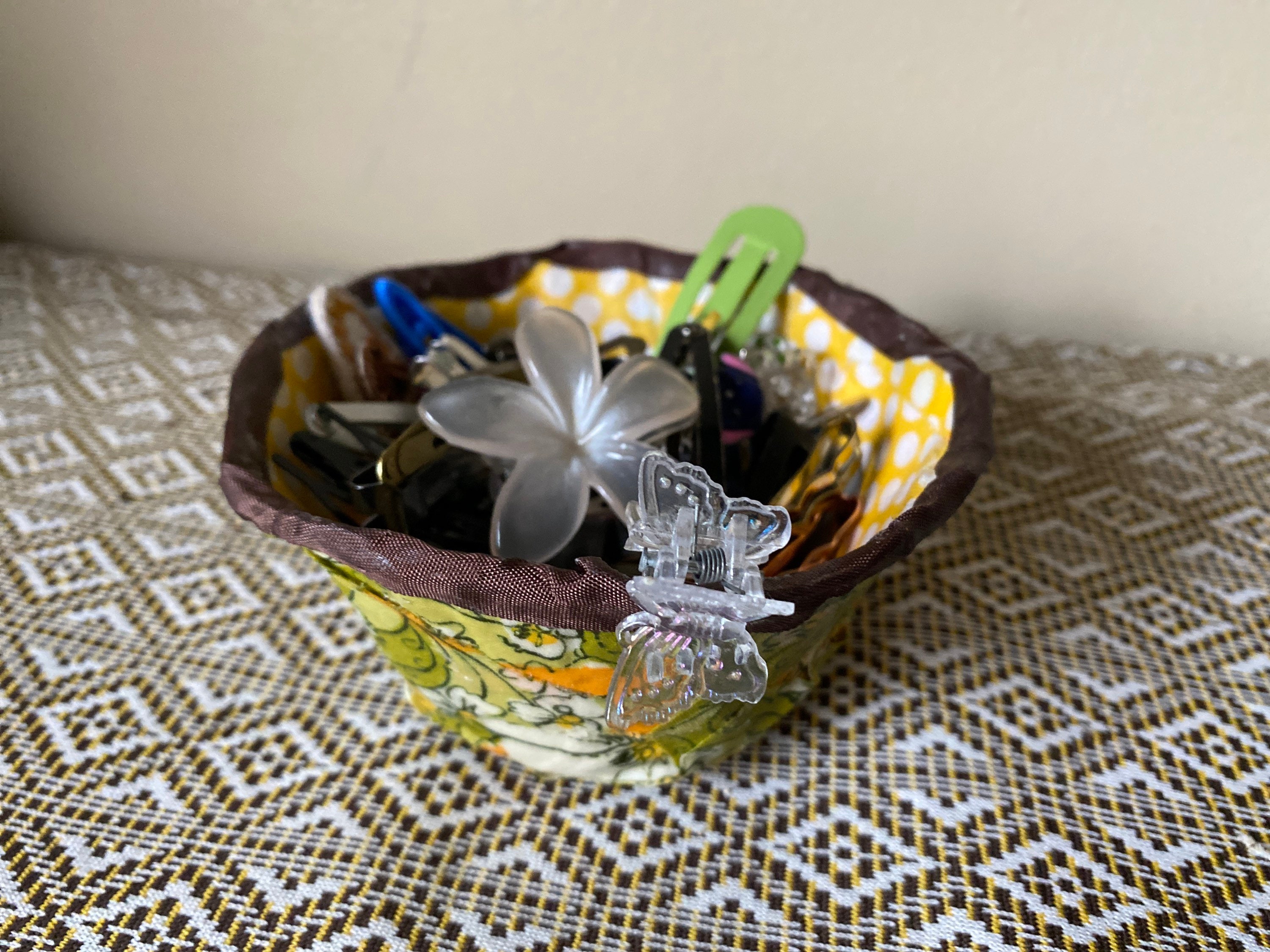 Upcycled Fabric Mache Trinket Bowl - Etsy