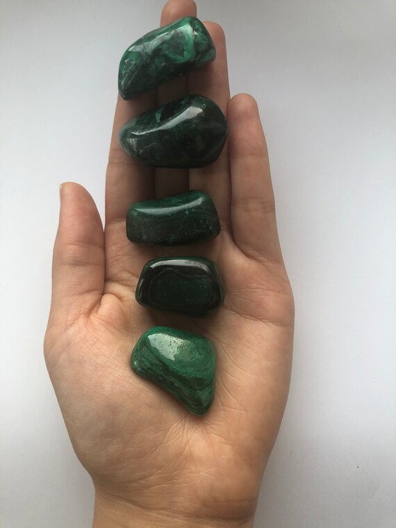 Malachite Tumblestone Malachite Polished Tumble Stone - Etsy