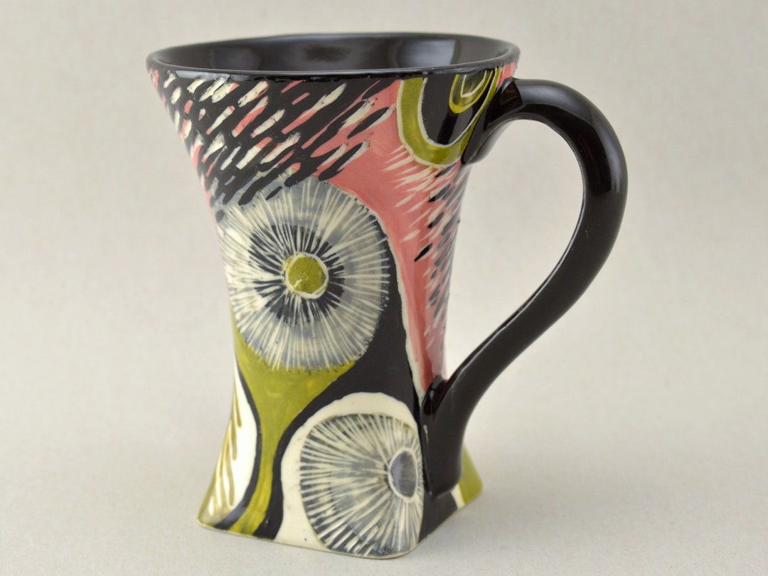 8oz/250ml Artisan Ceramic Coffee Mug Abstract Painting - Etsy