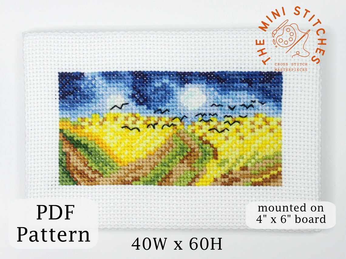 Wheatfield With Crows Cross Stitch Pattern PDF Download - Etsy