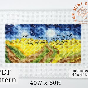 Wheatfield With Crows Cross Stitch Pattern - PDF Download - Vincent Van ...
