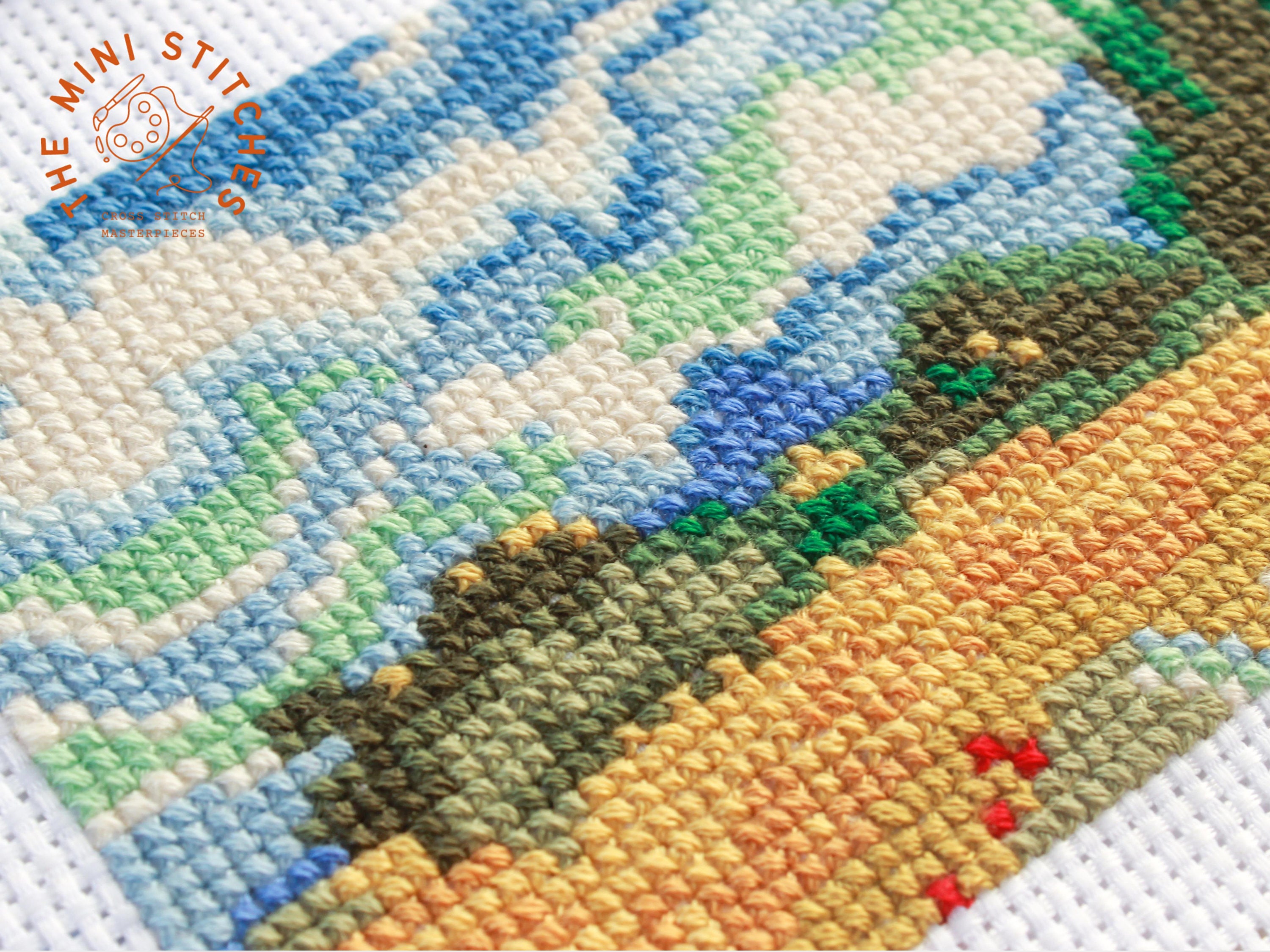 Wheatfield With Cypresses Cross Stitch Pattern - PDF Download - Vincent ...