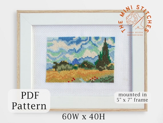 Wheatfield With Cypresses Cross Stitch Pattern PDF Download - Etsy