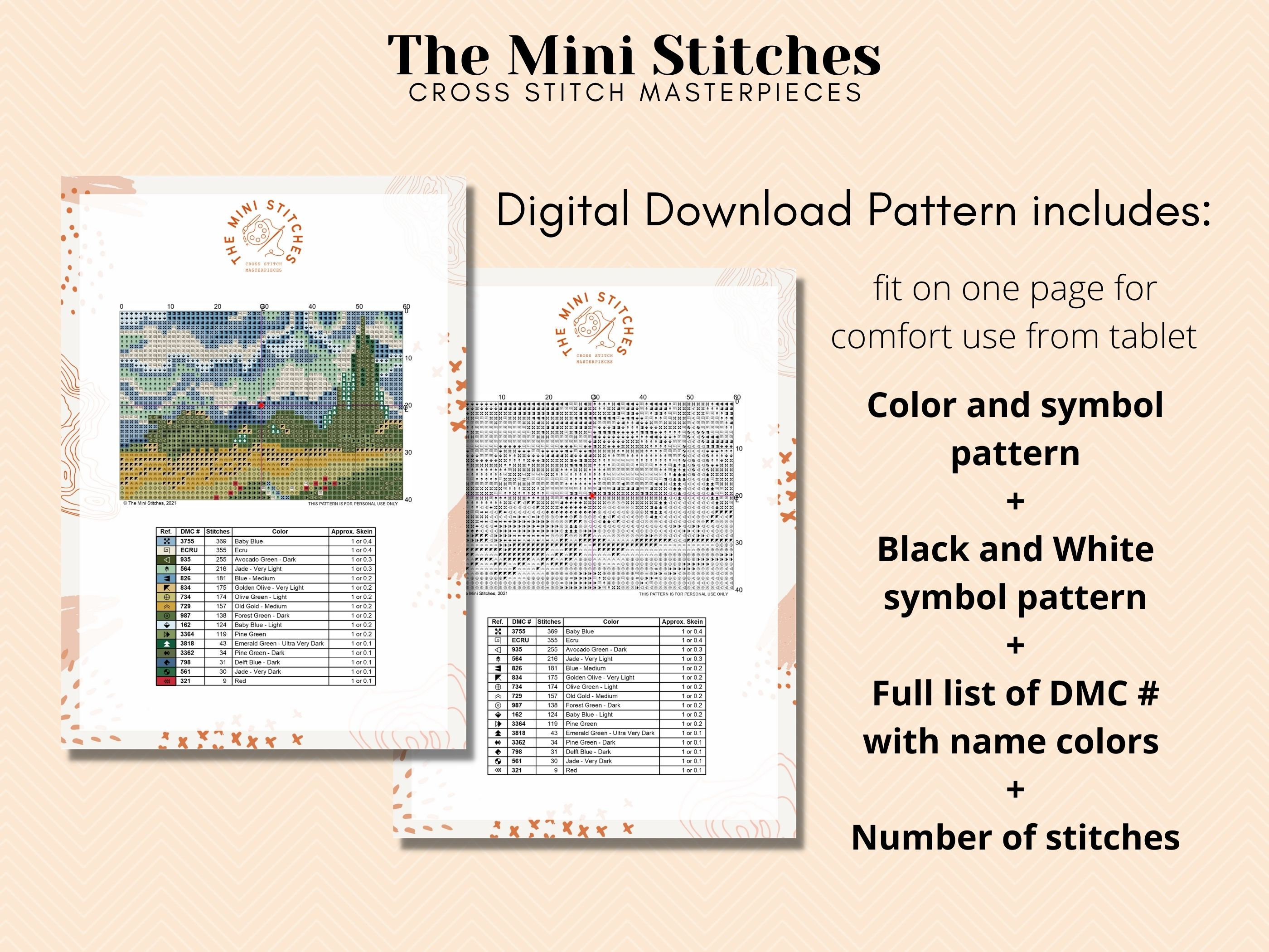 Wheatfield With Cypresses Cross Stitch Pattern PDF Download - Etsy