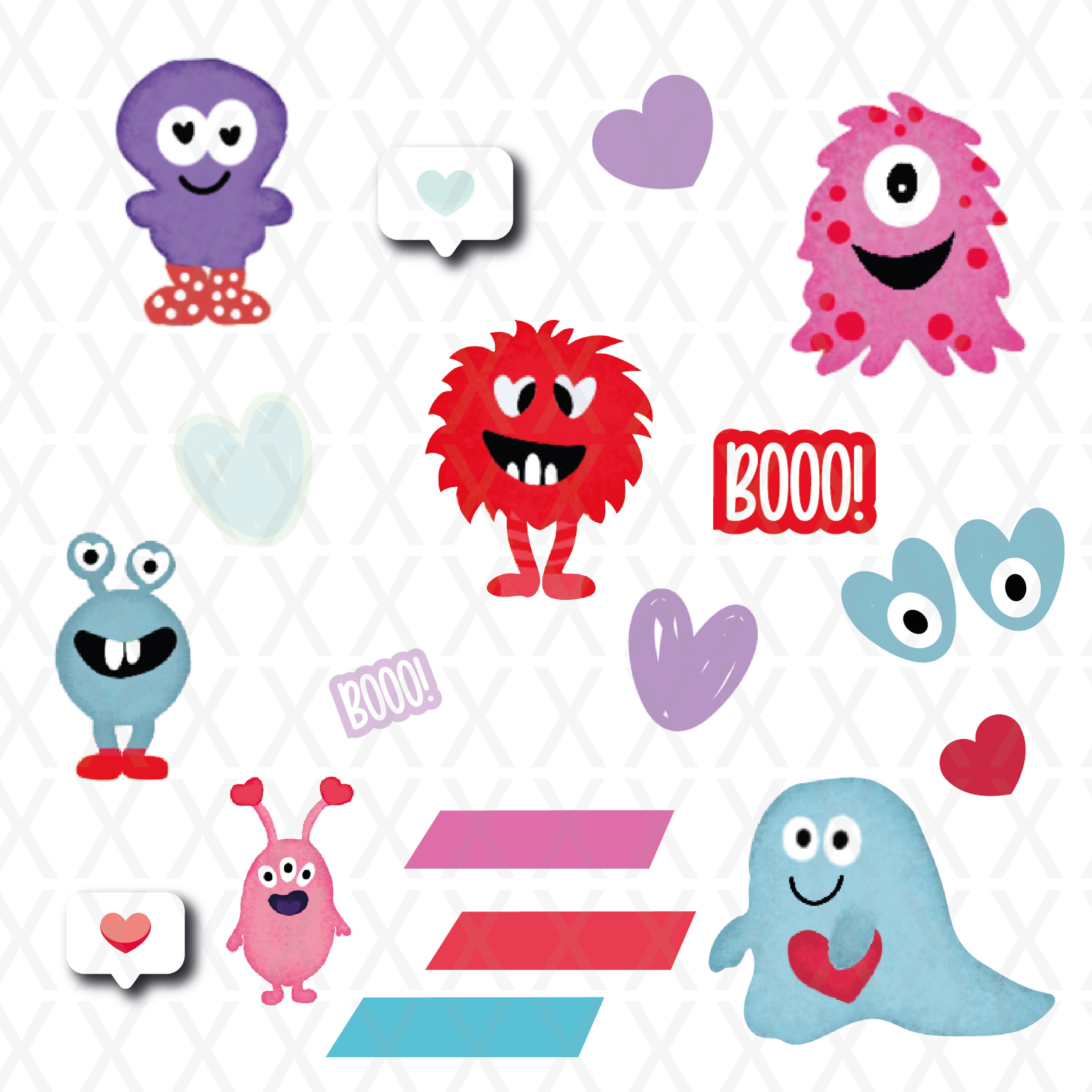 Los monstruos de San Valentín de Luna - Etsy España