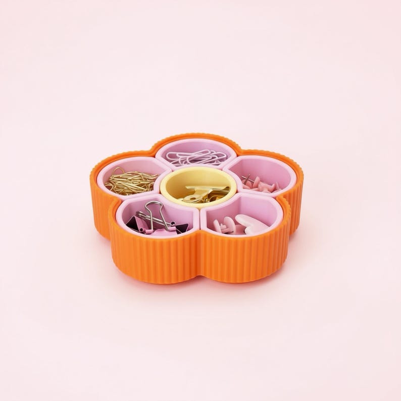 3D Printed Flower Organizer – Multi-compartment Desk & Craft Storage - Etsy