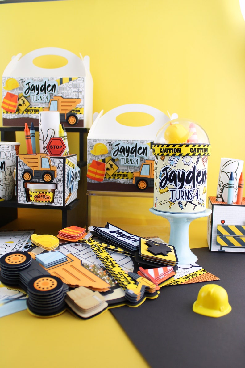 Construction Theme Cake Topper Construction Truck Cake Topper Boy Cake ...