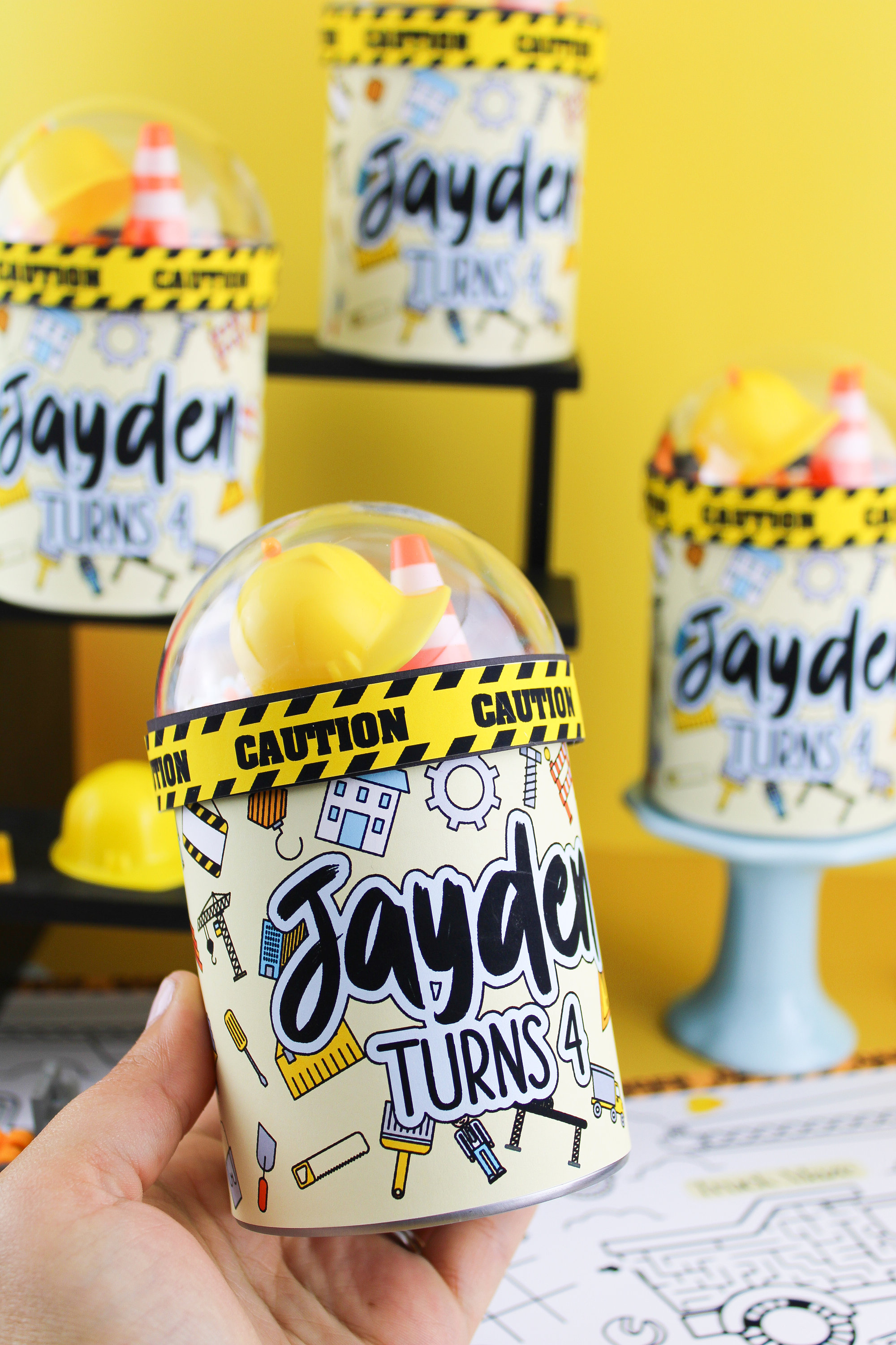 Construction Theme Can Pringles - Construction Trucks Themed Birthday ...