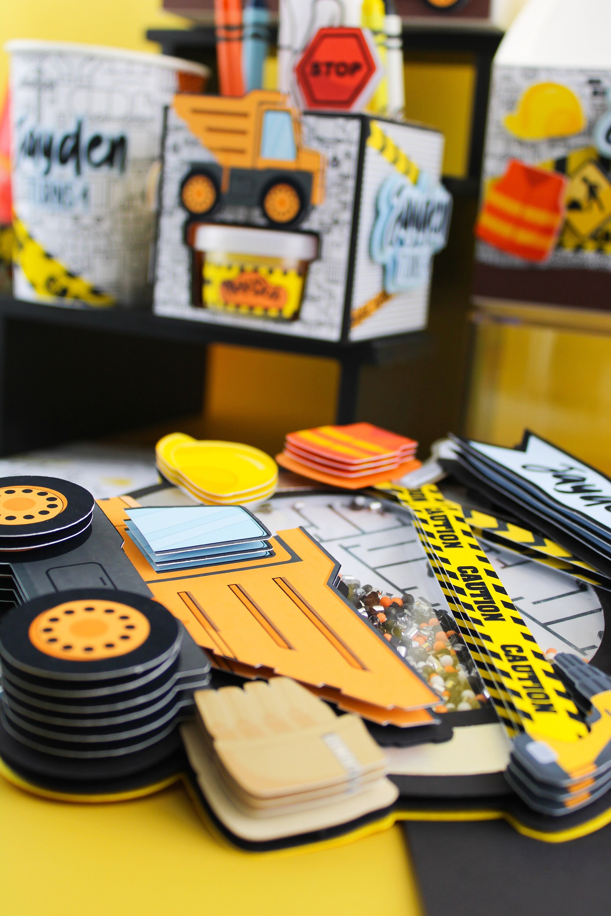 Construction Theme Cake Topper Construction Truck Cake Topper Boy Cake ...