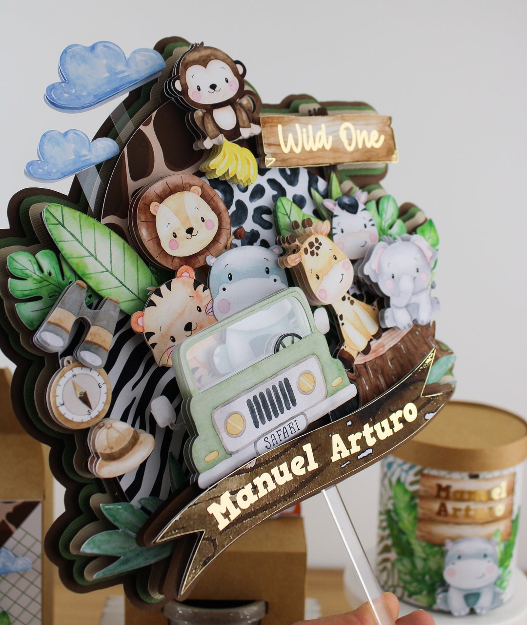 Safari Cake Topper - Safari Party Decor - Safari Cake - Safari Birthday ...