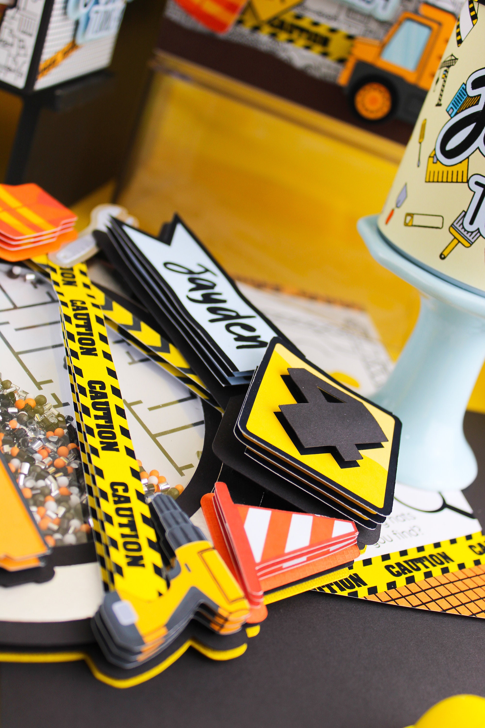 Construction Theme Cake Topper Construction Truck Cake Topper Boy Cake ...