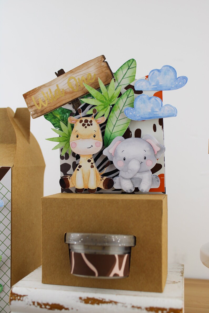 Safari Playdoh Box Safari Party Decor Safari Packaging Safari Birthday ...