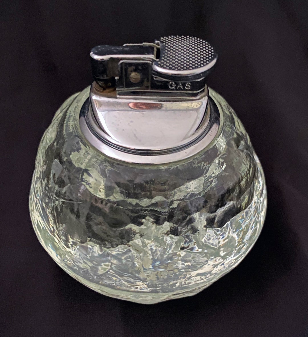 Vintage Ice Glass Table Lighter - Etsy