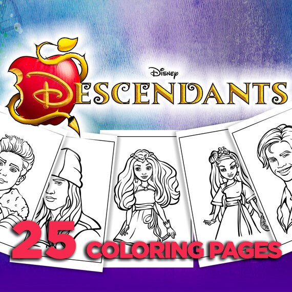 25 Descendants Coloring Pages. 25 Descendants Printable - Etsy