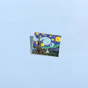 The Starry Night Painting Enamel Pin Vincent Van Gogh Brooches ...