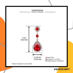 Ruby Droplet Earrings Crystal Tear Drop Dangle Earrings - Etsy
