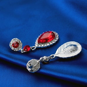 Ruby Droplet Earrings Crystal Tear Drop Dangle Earrings - Etsy