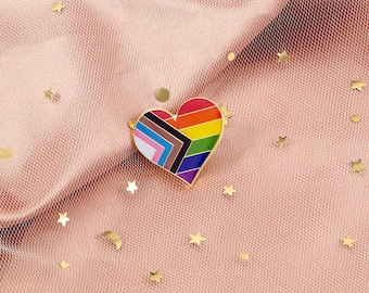 Rainbow Pride Heart Enamel Pin - Etsy
