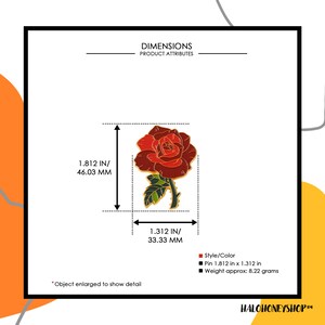 Red Rose Enamel Pin Thorny Large Flower Brooches Single Bright Rose ...