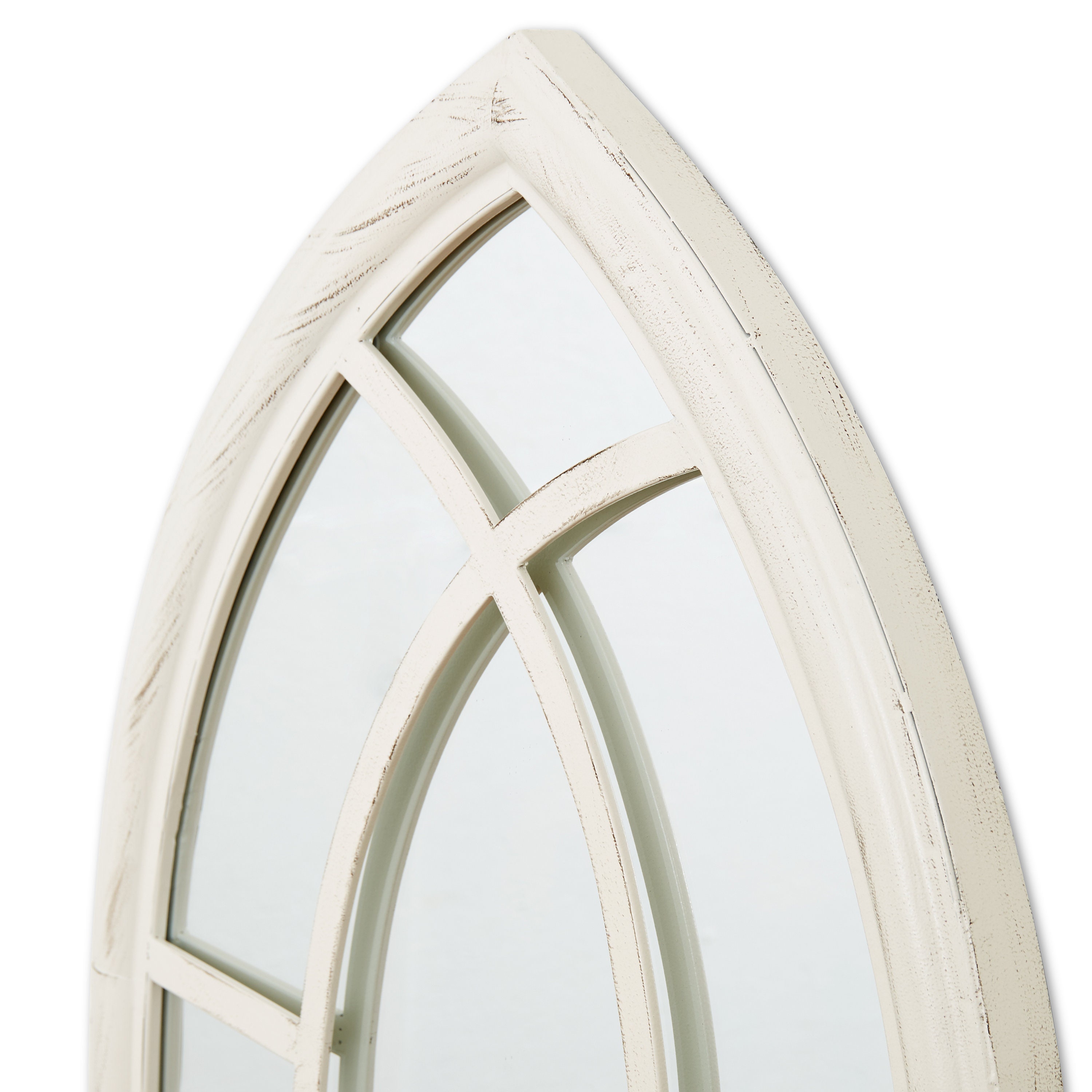 Arched Window Mirror: White Distressed Farmhouse Cathedral Decor (30x20 ...