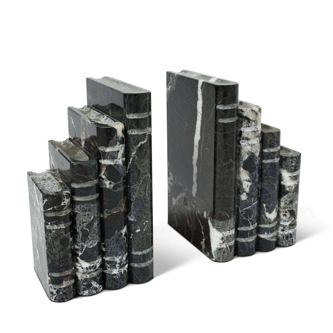 Solid Marble Bookends: Library Style Decorative Book Stoppers - Etsy