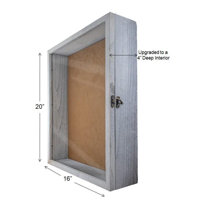 16x20 Distressed White Shadow Box: 4" Deep Solid Wood Display Case - Etsy