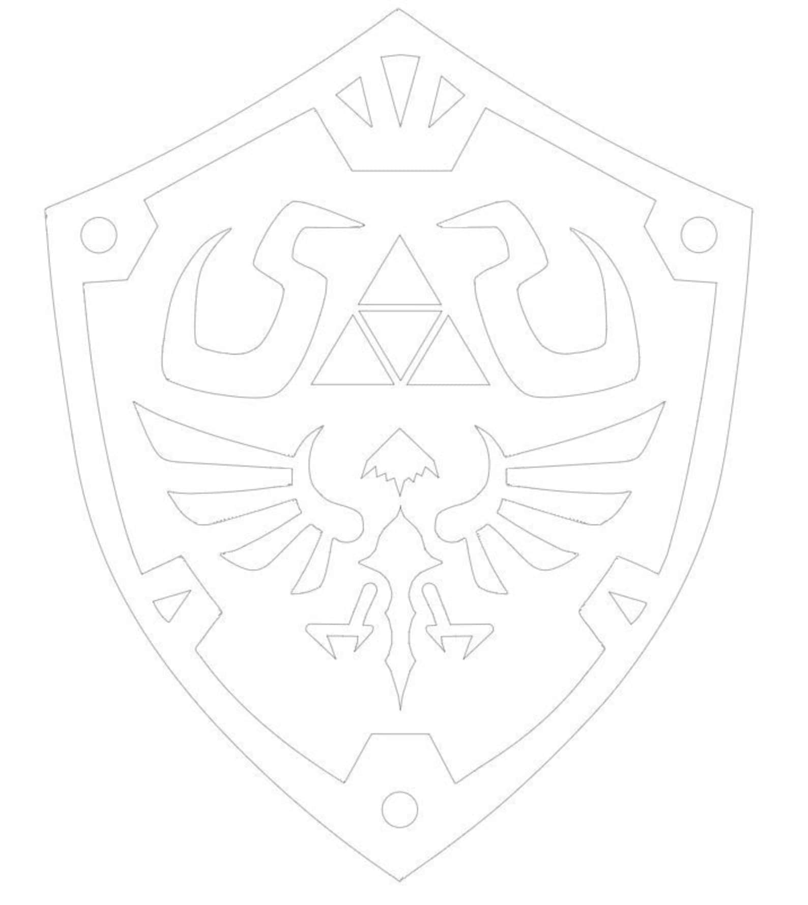 Hylian Shield Drawing Sketch Coloring Page