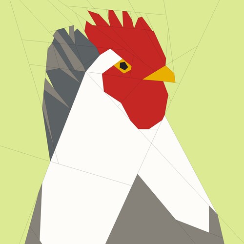14 Rooster Foundation Paper Piecing Quilt Block Pattern - Etsy