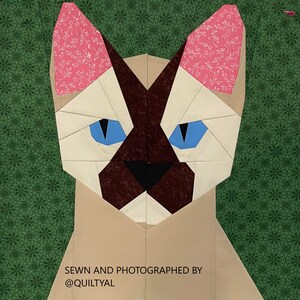 14" Cat Foundation Paper Piecing Quilt Block Pattern FPP - Etsy